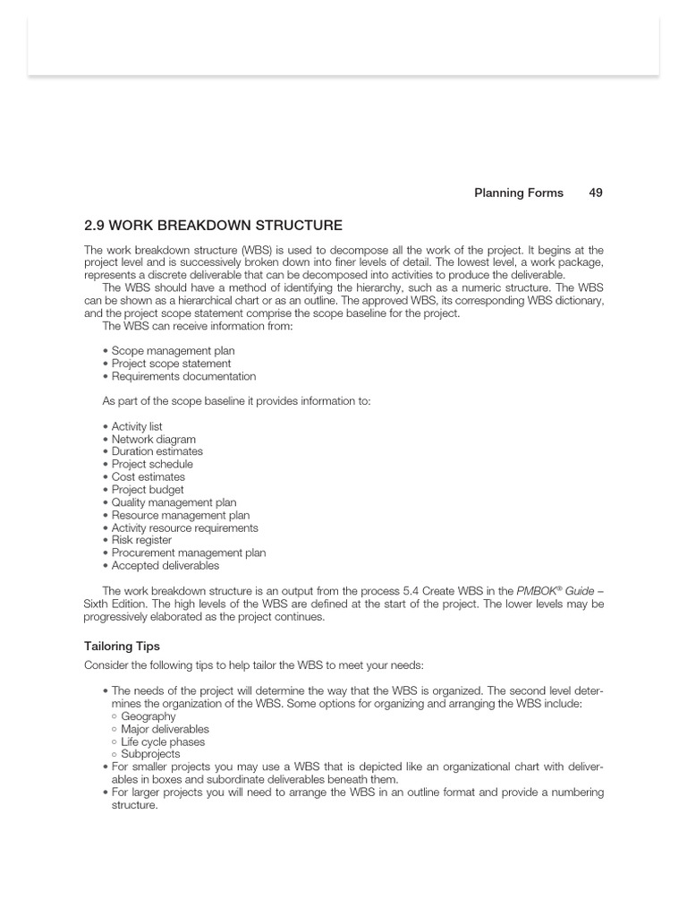 WBS-guide | PDF | Systems Engineering | Systems Thinking