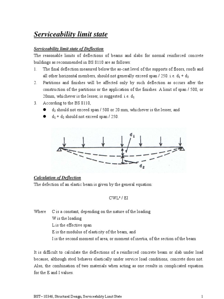 Serviceability Limit State | PDF | Concrete | Beam (Structure)