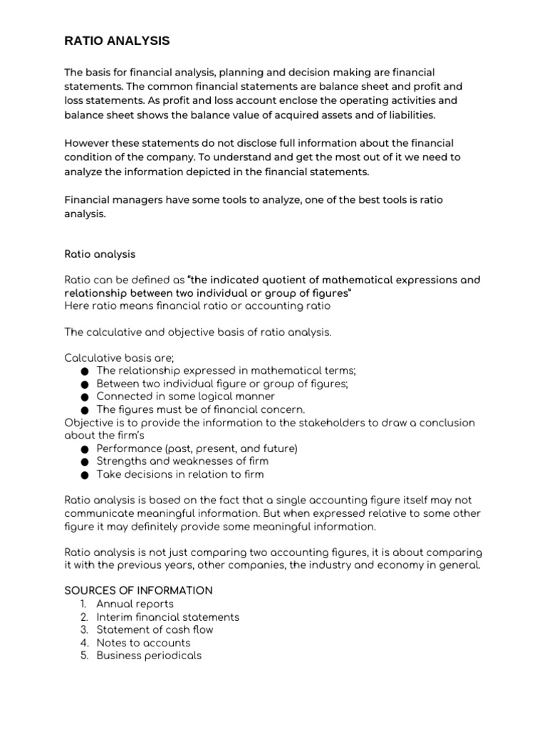 What Is Ration Analysis Basics - Muneeb Syed | PDF | Equity (Finance ...