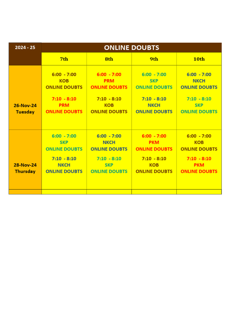 FB ONLINE DOUBTS TT (25-11-2024 To 01-11-2024) | PDF