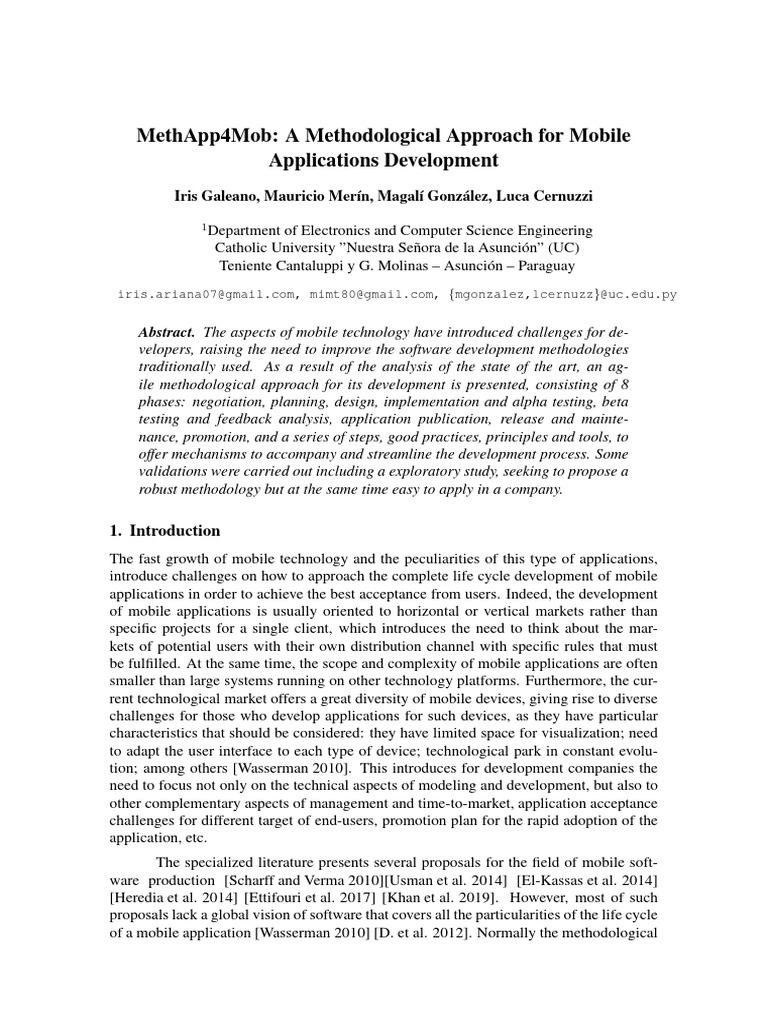 Galeano, 2022 - MethApp4Mob-A Methodogical Approach For Mobile Applications Development | PDF ...