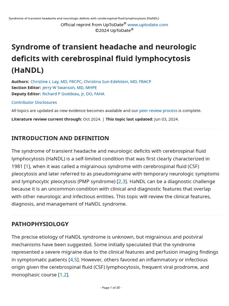 Transient Headache | PDF | Headache | Stroke