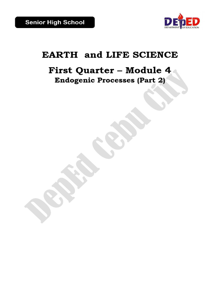 Q1 Module 4 Endogenic Processes | PDF | Rock (Geology) | Igneous Rock