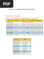 Study Timetable For Class 11 | PDF
