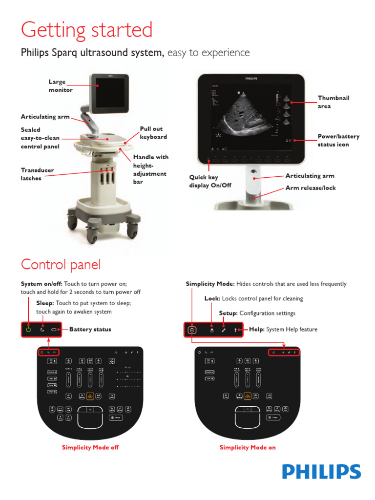 Philips Sparq Ultrasound Quick Start Guide | PDF | Computing