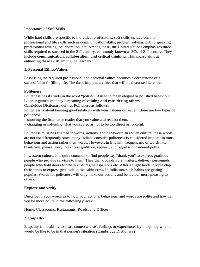 Unit 1 Notes | PDF | Empathy | Self Esteem