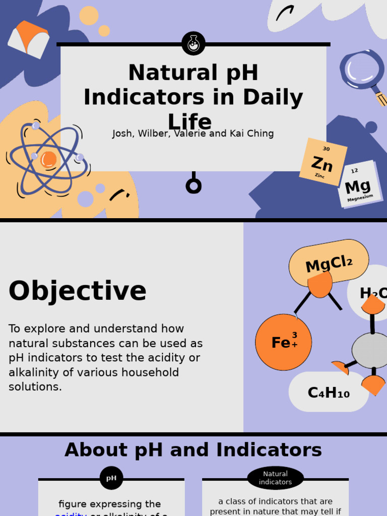 Natural pH Indicators in Household Solutions | PDF | Chemistry