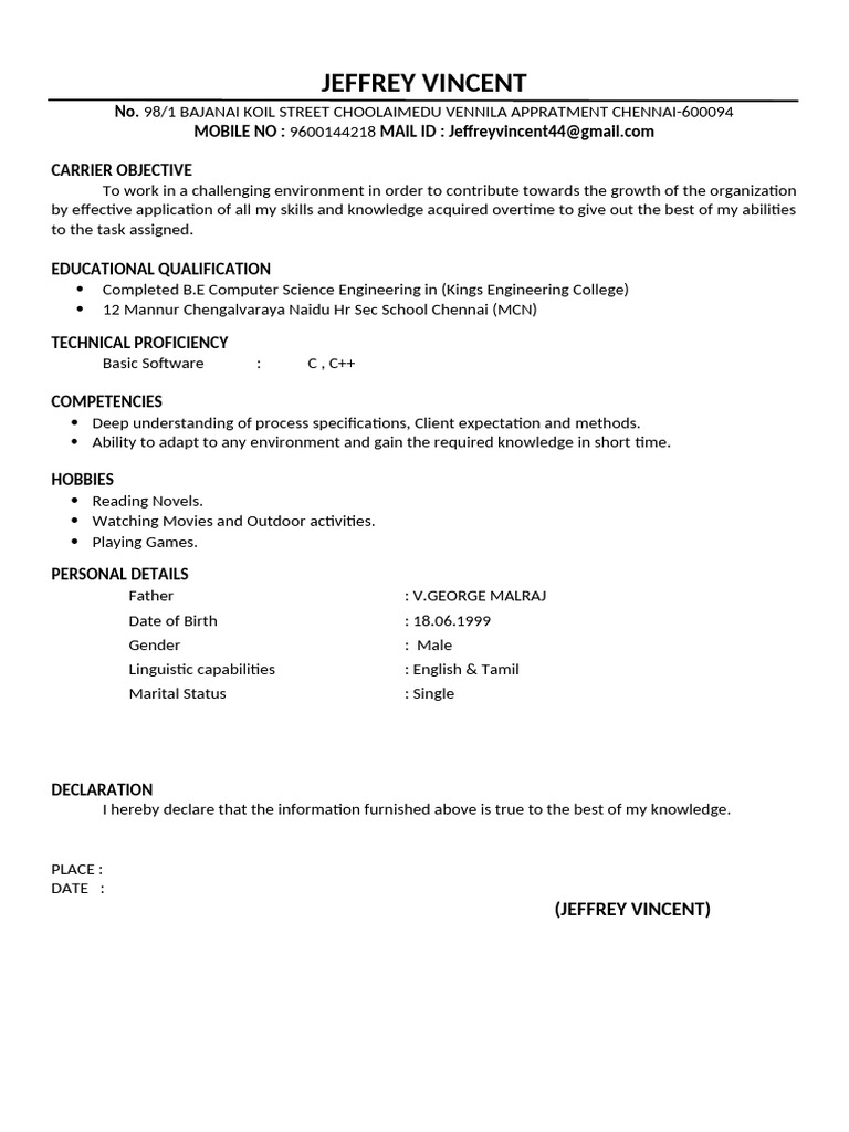 Resume Jeffrey | PDF