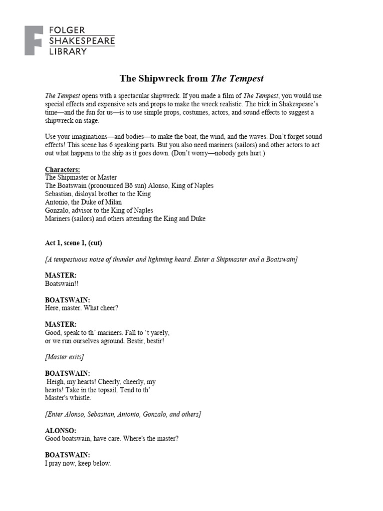 QuotesScripts Tempest 1-1 | PDF | The Tempest