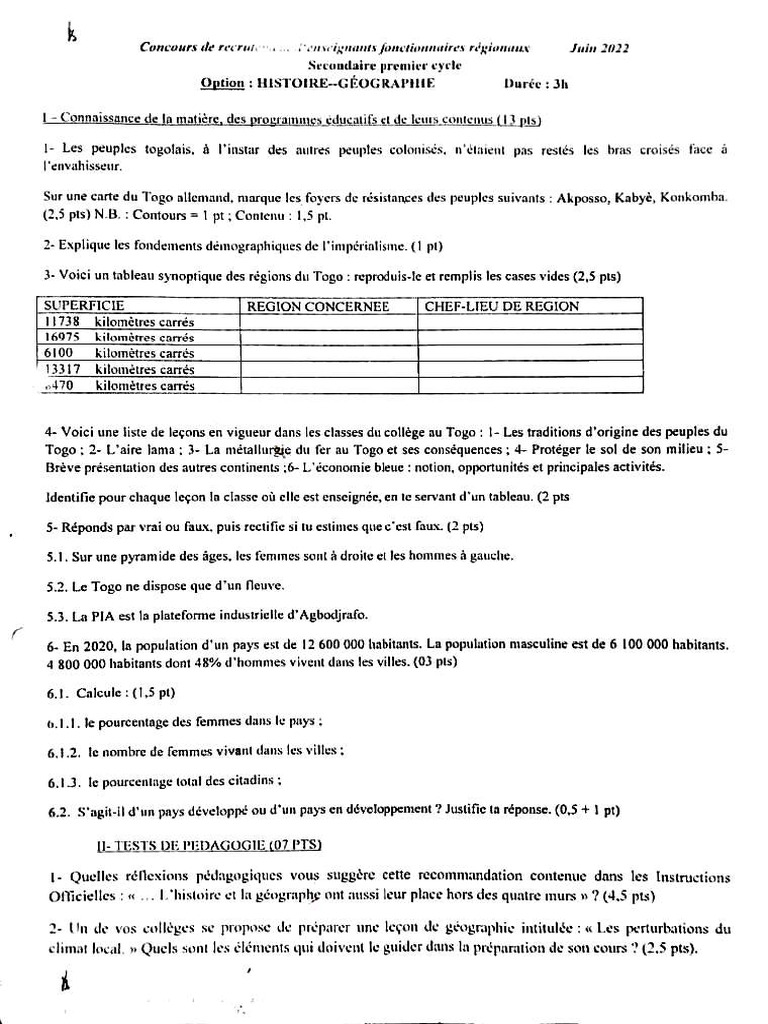 CREF 2022 Sujet-Corrigé | PDF