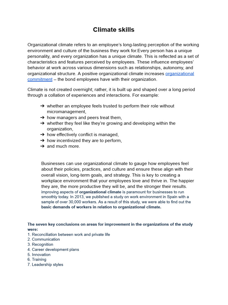 Climate Skills | PDF