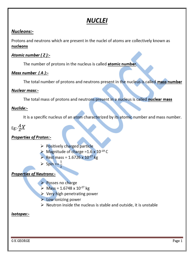 Nuclei | PDF | Atomic Nucleus | Isotope