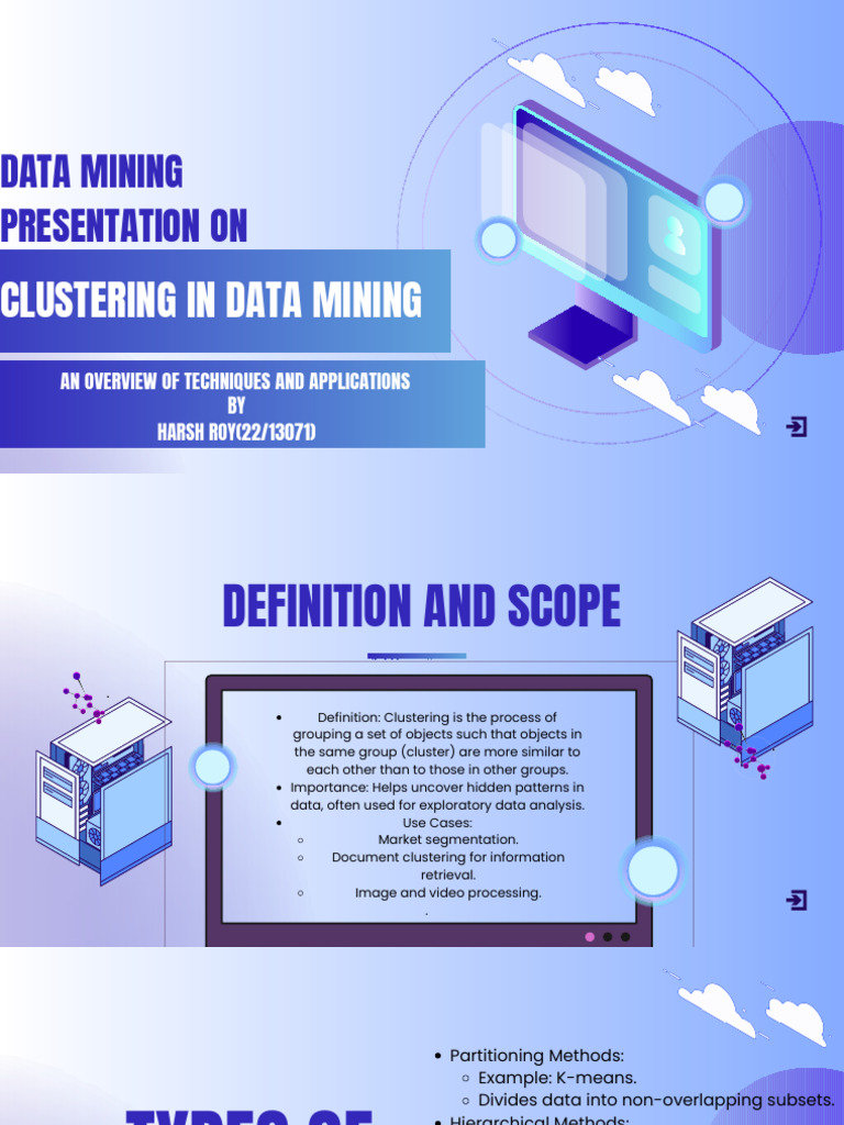 Data Mining Presentation On | PDF | Cluster Analysis | Data Mining
