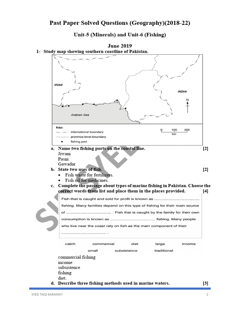 Past Papers Unit 5 and 6 2018-2023 | PDF | Mining | Coal Mining