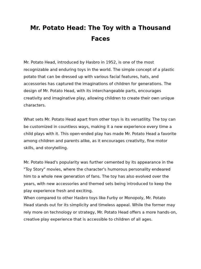 MR Potato Head | PDF