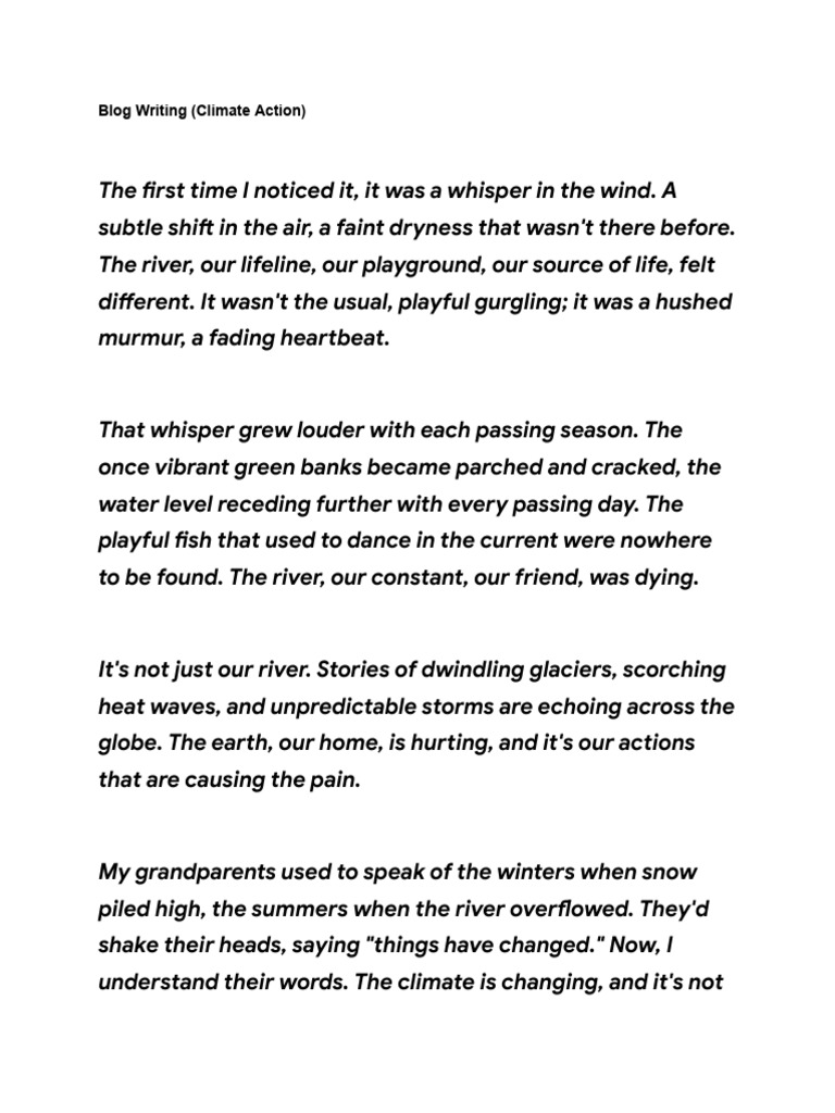 Blog Writing (Climate Action) - 1 | PDF