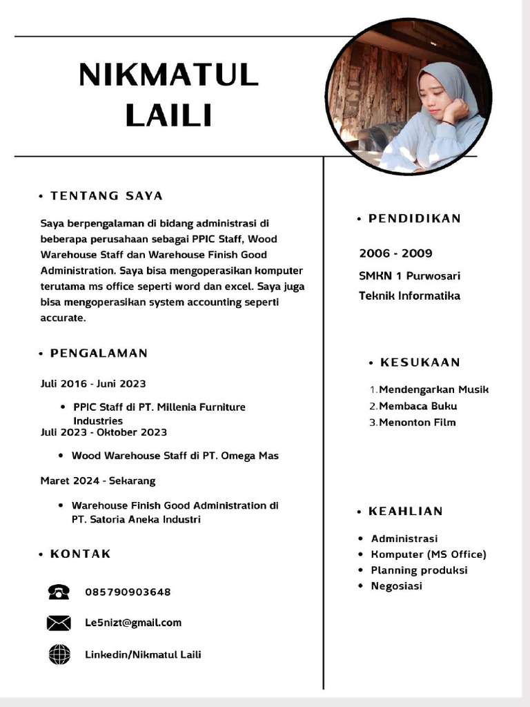 CV Nikmatul Laili-Dikompresi | PDF