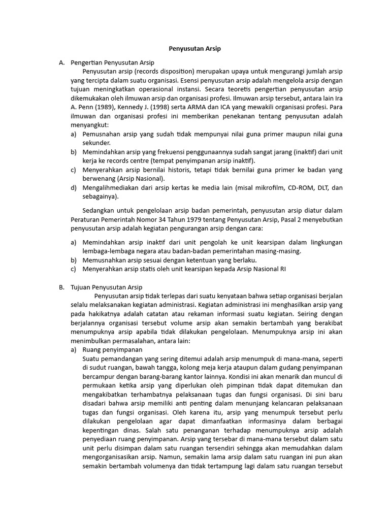 Penyusutan Arsip | PDF