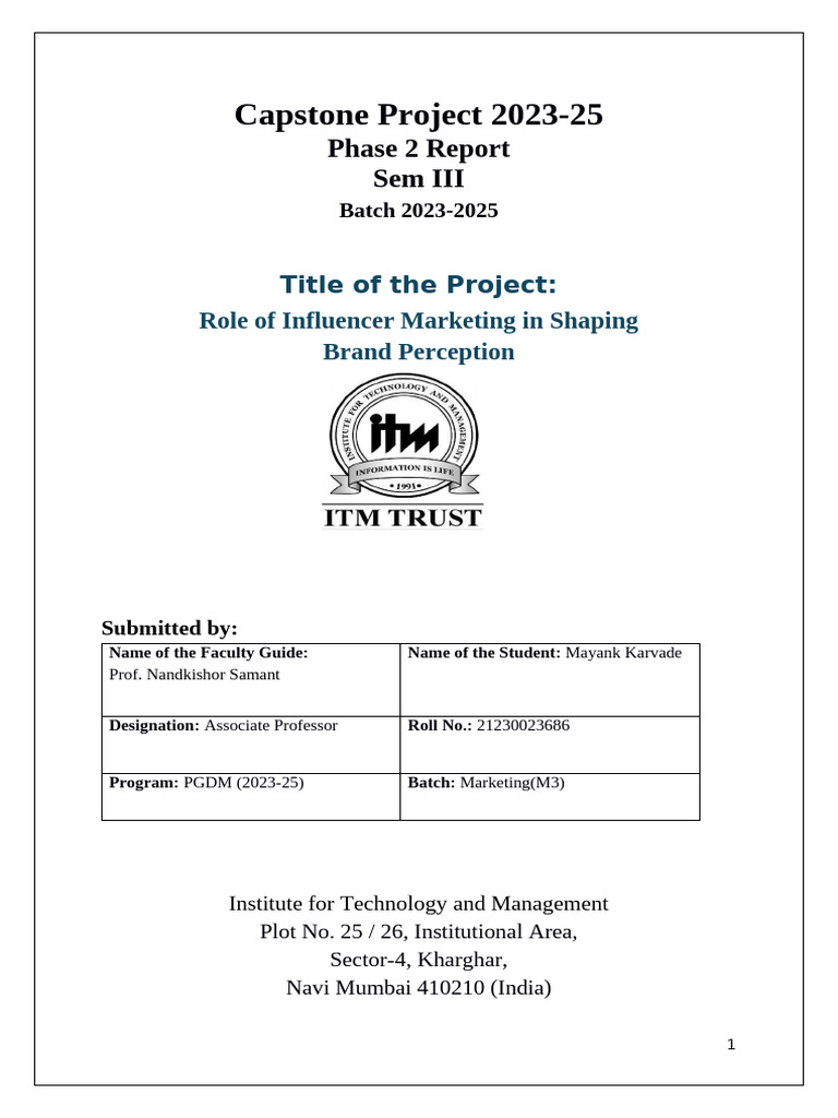 Mayank Karvade Capstone Project Phrase 2 | PDF | Brand | Consumer Behaviour