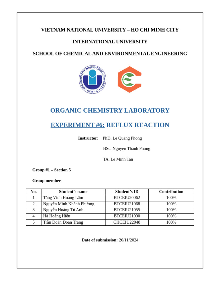 Organic Chemistry Lab Report - Group 1 - Experiment 6 | PDF | Thin ...