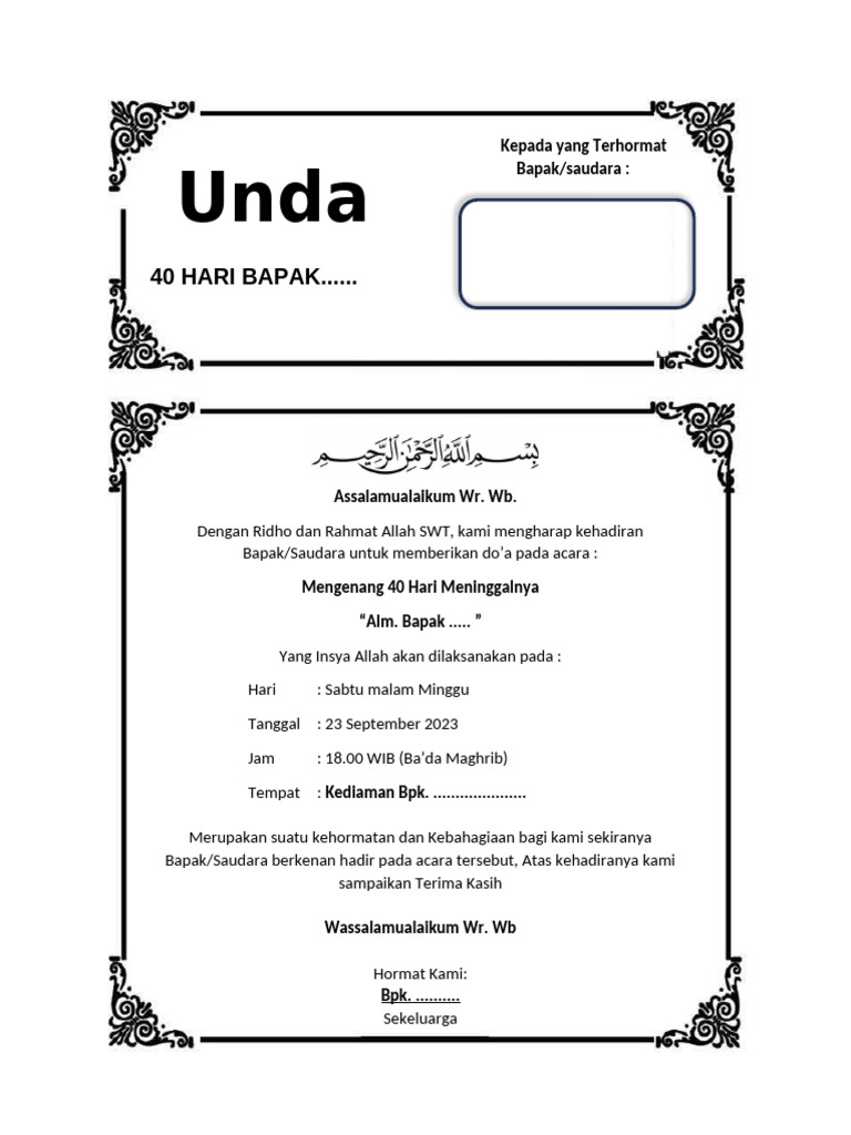 Undangan Zidny | PDF