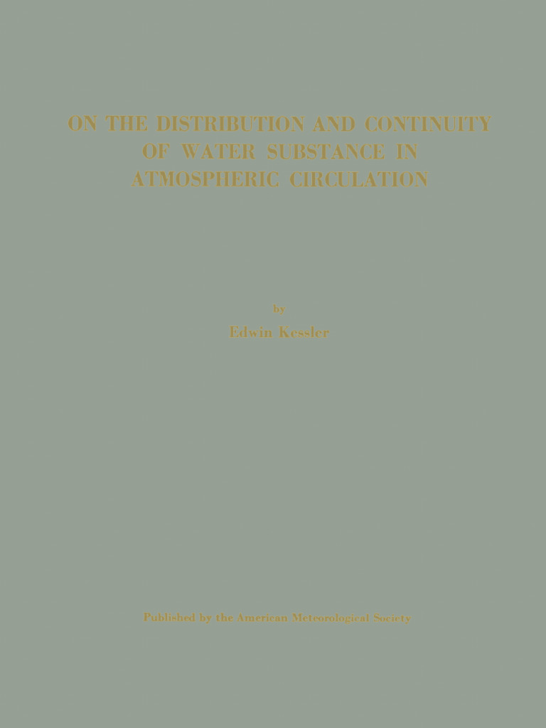(Meteorological Monographs 10) Edwin Kessler (Auth.) - On The ...