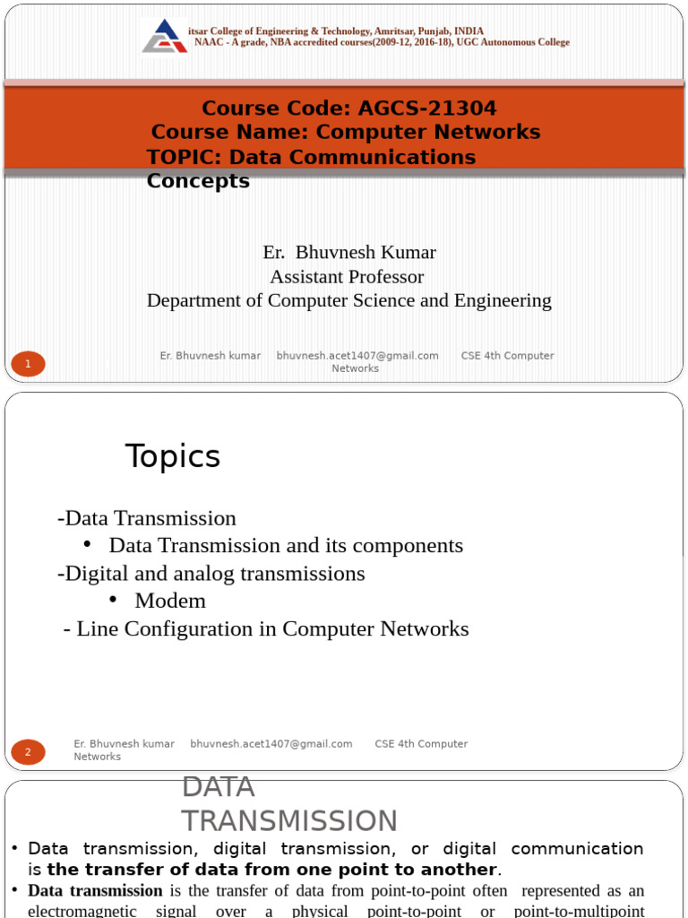 1 Data Communications Concepts | PDF | Transmission Medium | Communications System