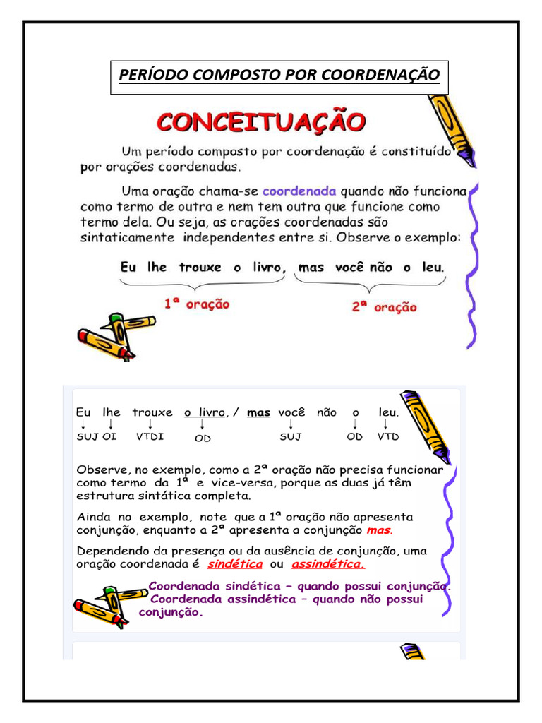 Atividades Periodo Composto Por Coordenação | PDF