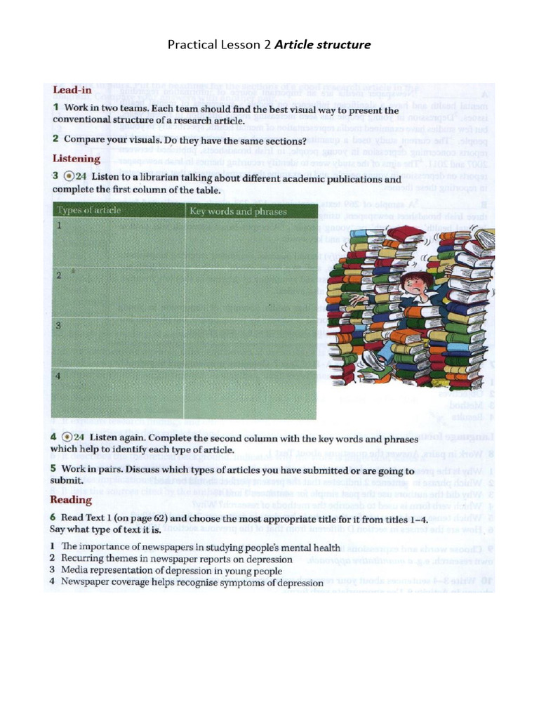Practical Lesson 2 Article Structure | PDF