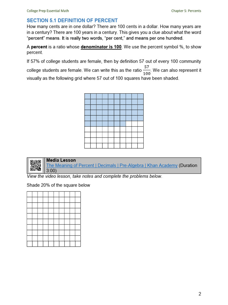 Percent Review | PDF | Percentage | Decimal