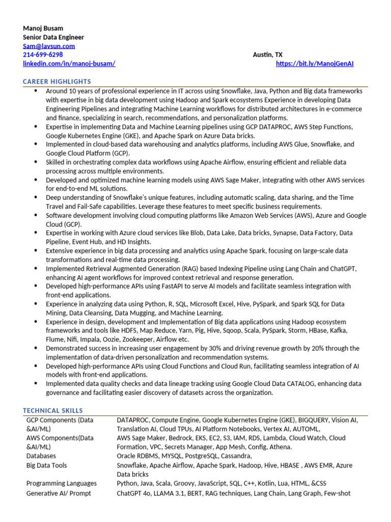 Manoj_DE | PDF | Apache Spark | Apache Hadoop