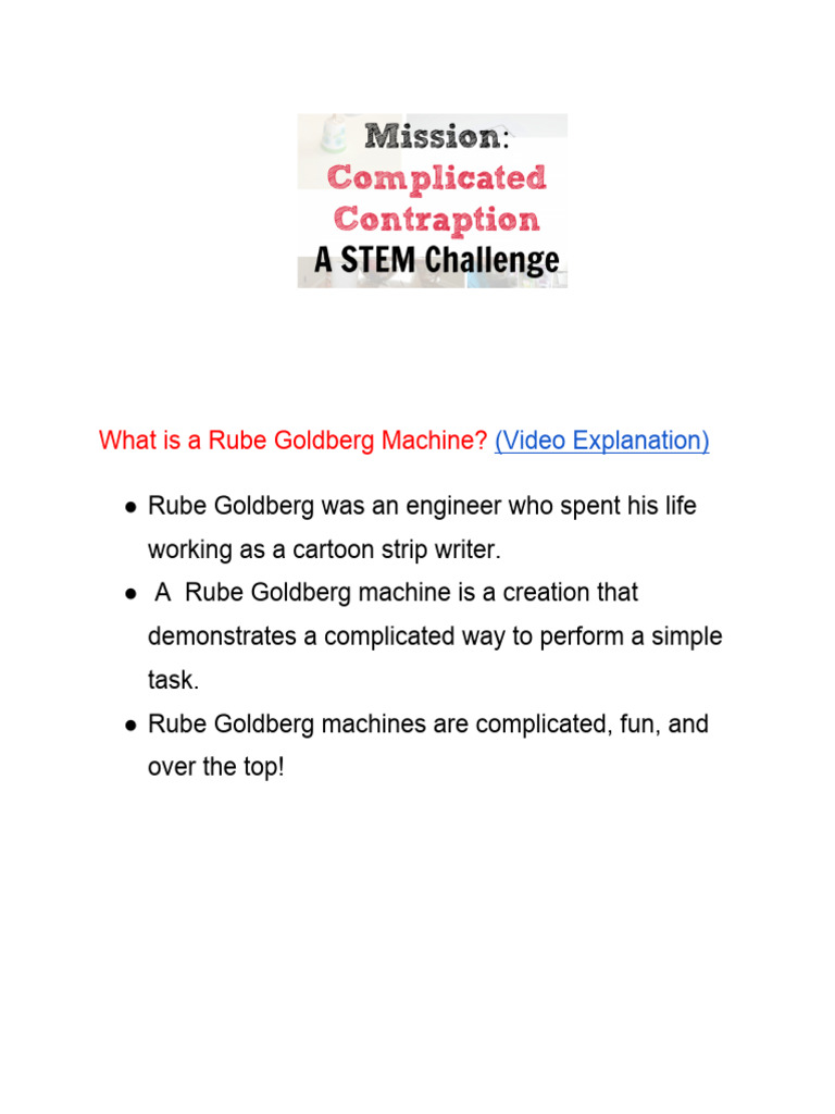 Build a Rube Goldberg Machine Guide | PDF