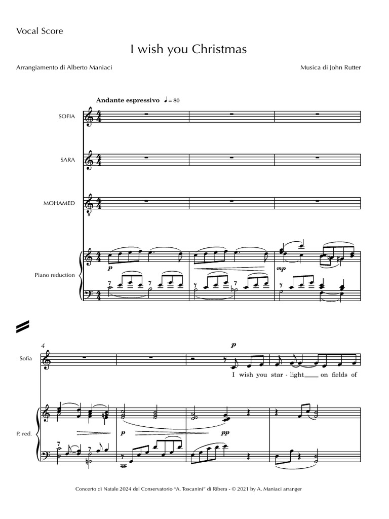 Vocal Score - I Wish You Christmas | PDF | Poetics | Musicology