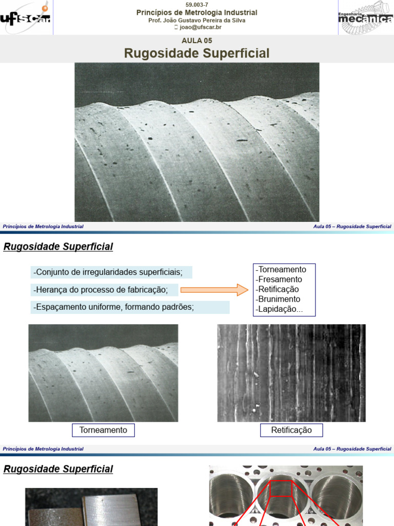 Cópia de Aula 05-Rugosidade Superficial | PDF | Metrologia | Ciências ...