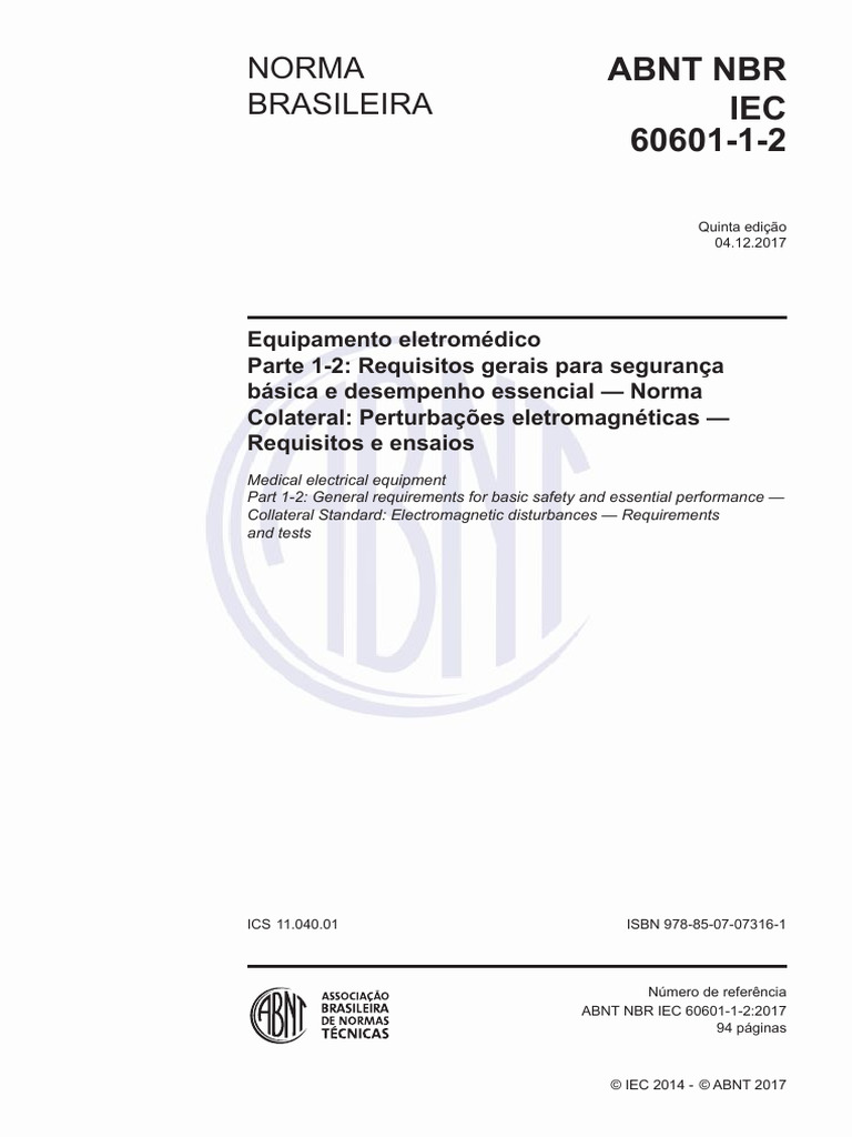 NBR Iec 60601 1 2 | PDF | Engenharia Elétrica