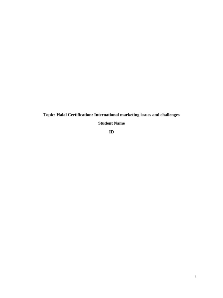 Introduction (International Marketing) Halal Certification | PDF ... Introduction (International Marketing) Halal Certification | PDF ...
