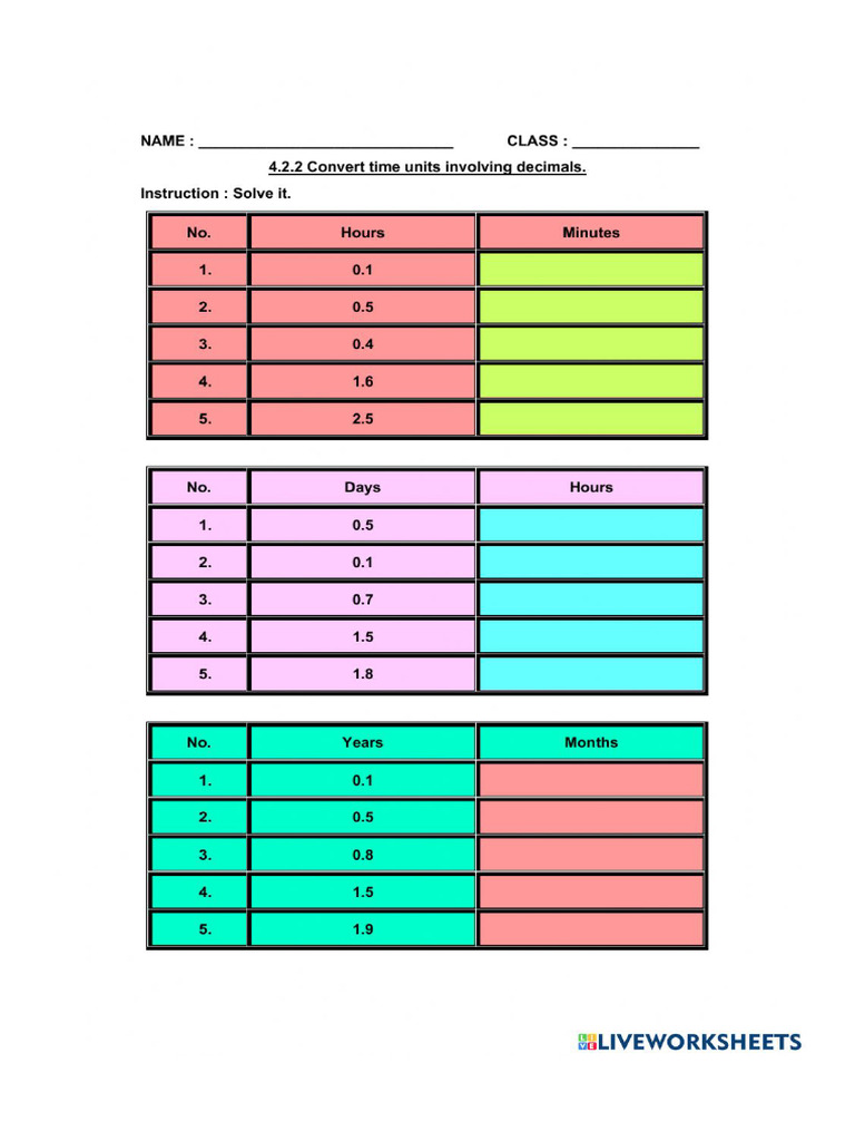 Worksheet 1019058 | PDF