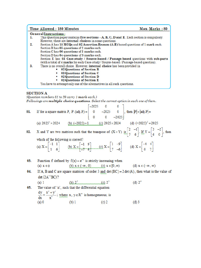 Practice Paper Xii | PDF