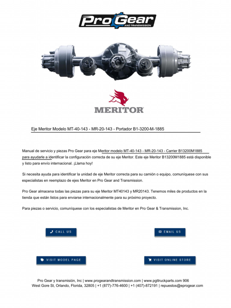 Meritor Axle Mt40143 and Mr20143 Carrier b13200m1885 Axle Shaft Parts ...