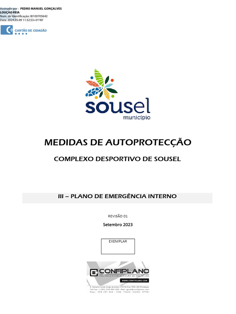 2314 - MAP's - 04. Plano de Emergência Interno - v3 - 231008 - Na - Signed | PDF | Terremotos ...