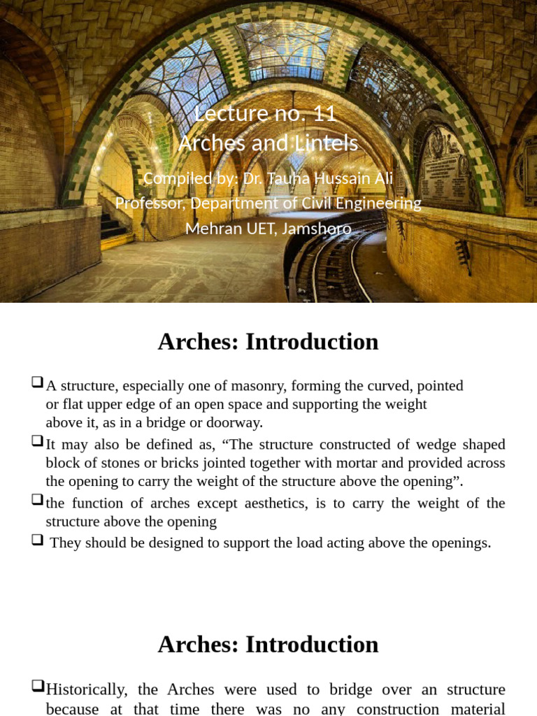 Arches and Lintels | PDF | Brick | Reinforced Concrete