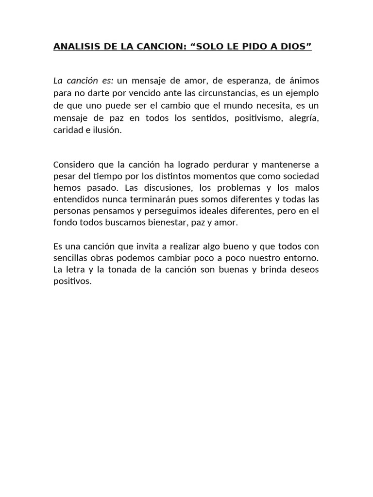Analisis de La Cancion | PDF