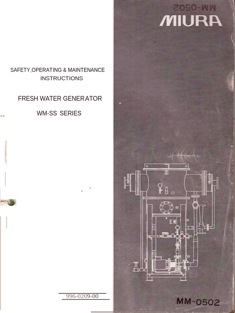 Safety Operation-Maintenance Fresh Water Gen MIURA WM.10 DK | PDF ...