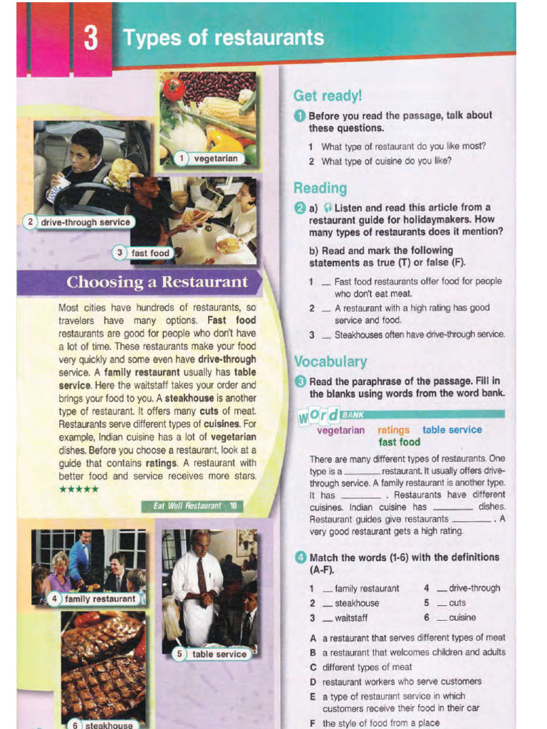 Restaurant Tourism Unit 3 | PDF
