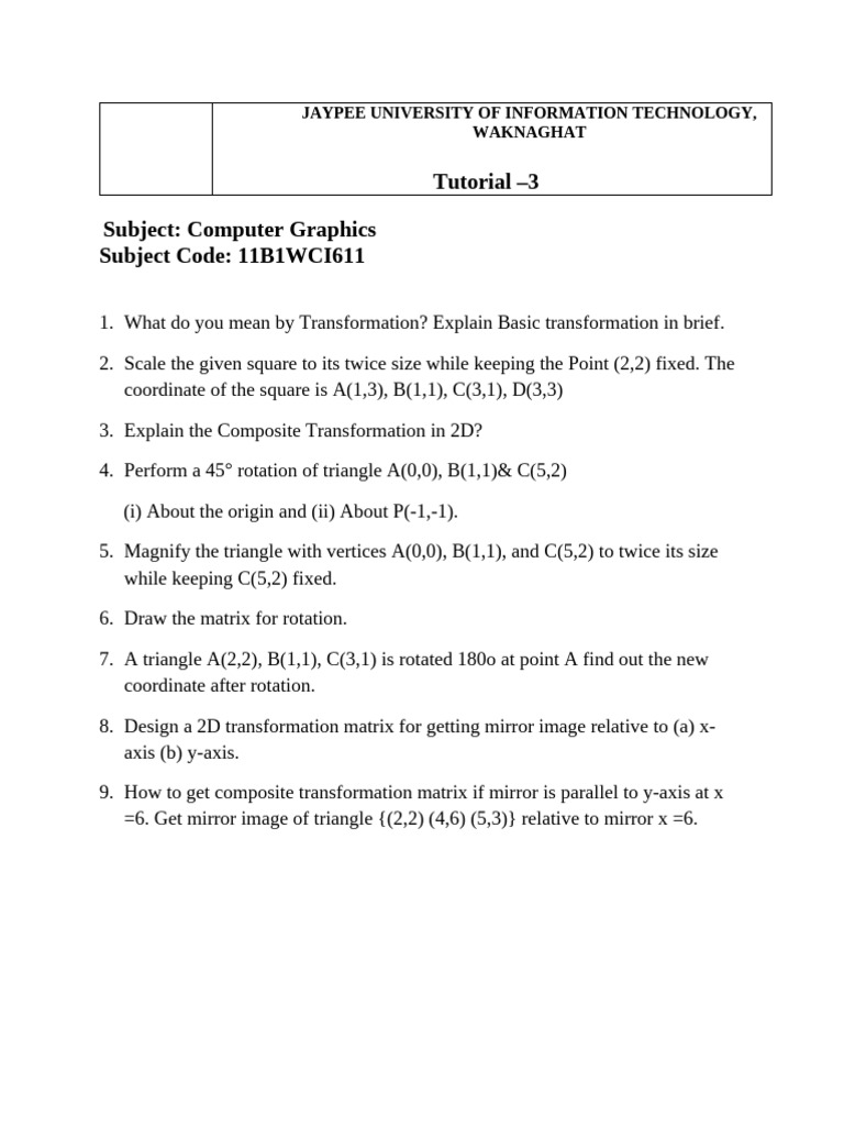 Tutorial 3 (T2) | PDF