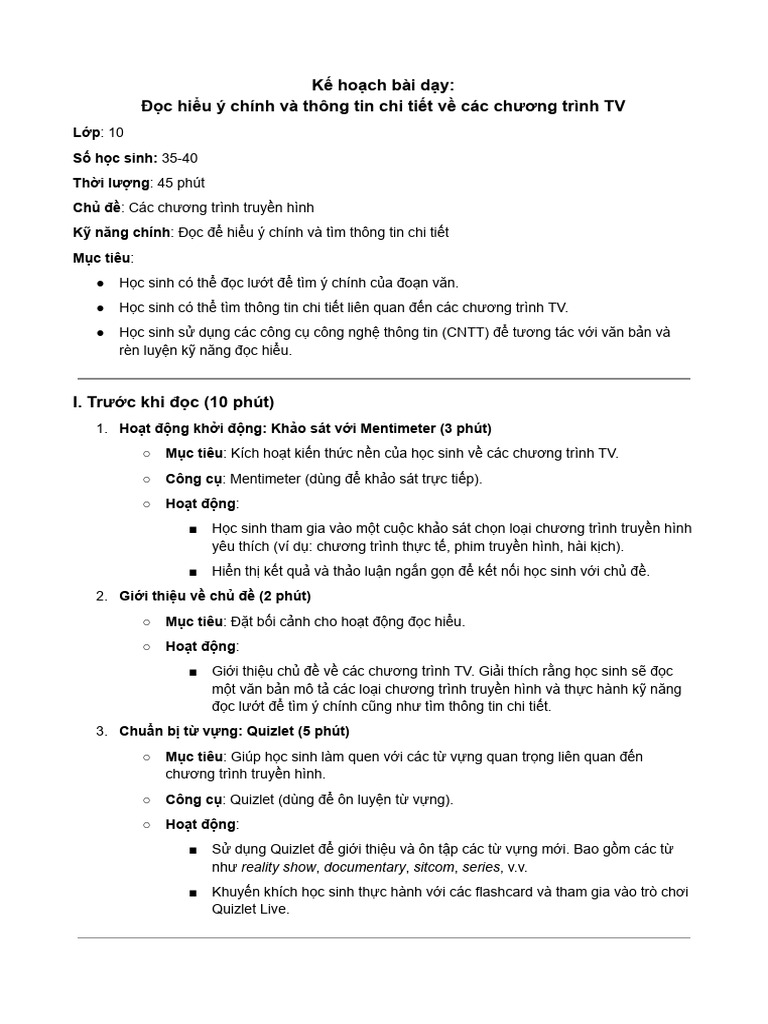 ITiTE - Lesson Plan Sample | PDF