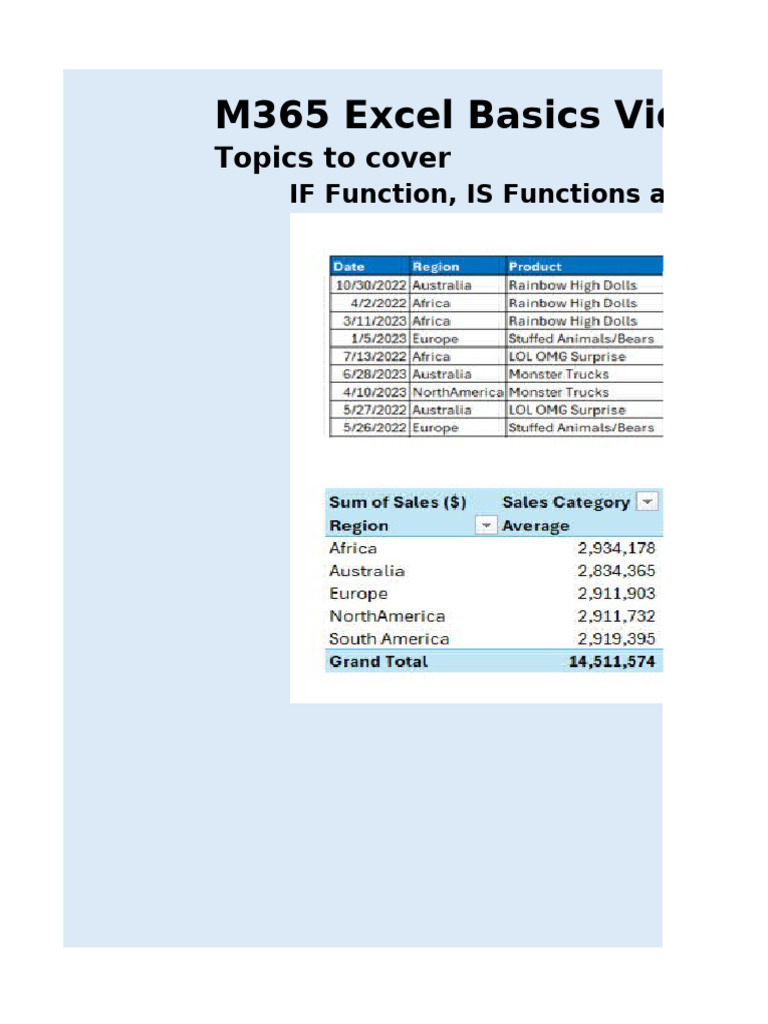 M365 Excel Basics Video 11 - If and Is Functions and Logical Tests ...