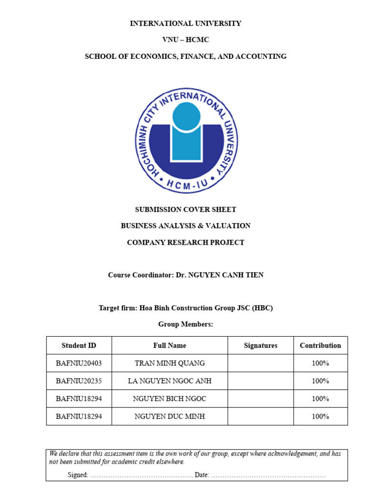 Report Bav 1 | PDF | Valuation (Finance) | Supply Chain