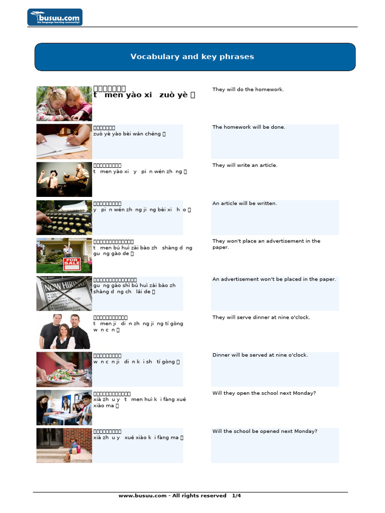 Active and Passive (Future) - Busuu | PDF