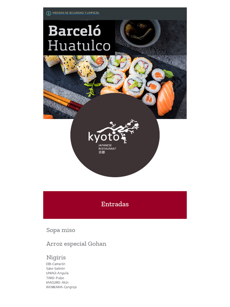 Kyoto - Esp Menú | PDF